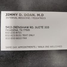 JIMMY D. DOAN M.D INTERNAL MEDICINE / PEDIATRICS THE DOAN AND VO - 5413 ...