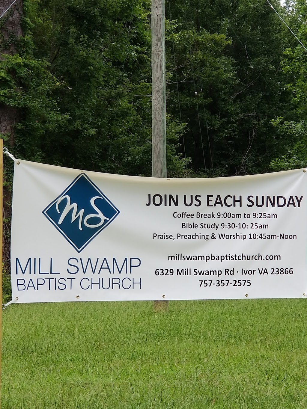 Mill Swamp Baptist Church - 6329 Mill Swamp Rd, Ivor, VA 23866